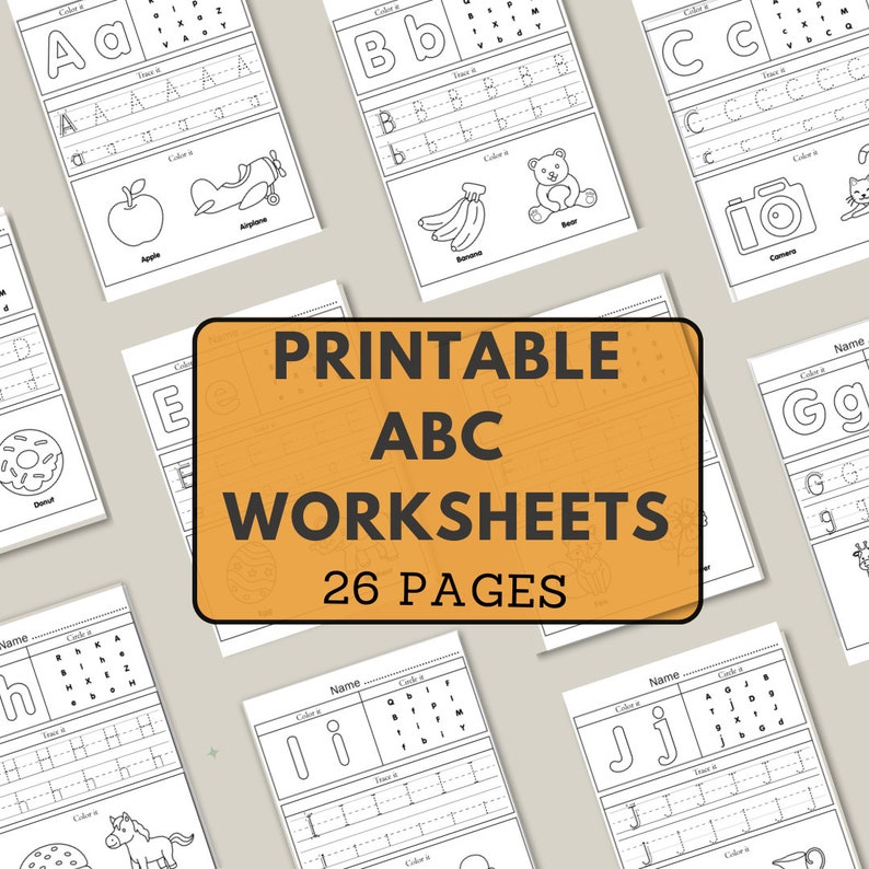 Letter of the Day Worksheets, 26 Printable Alphabet Practice Sheets ...