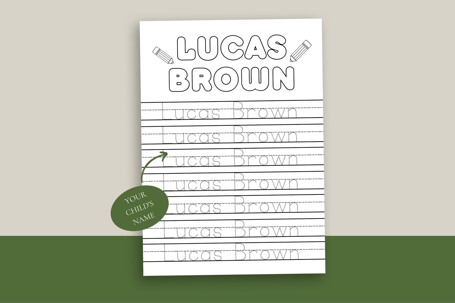 Custom Name Tracing Sheet, Name Trace Printable, I Can Write My Name ...