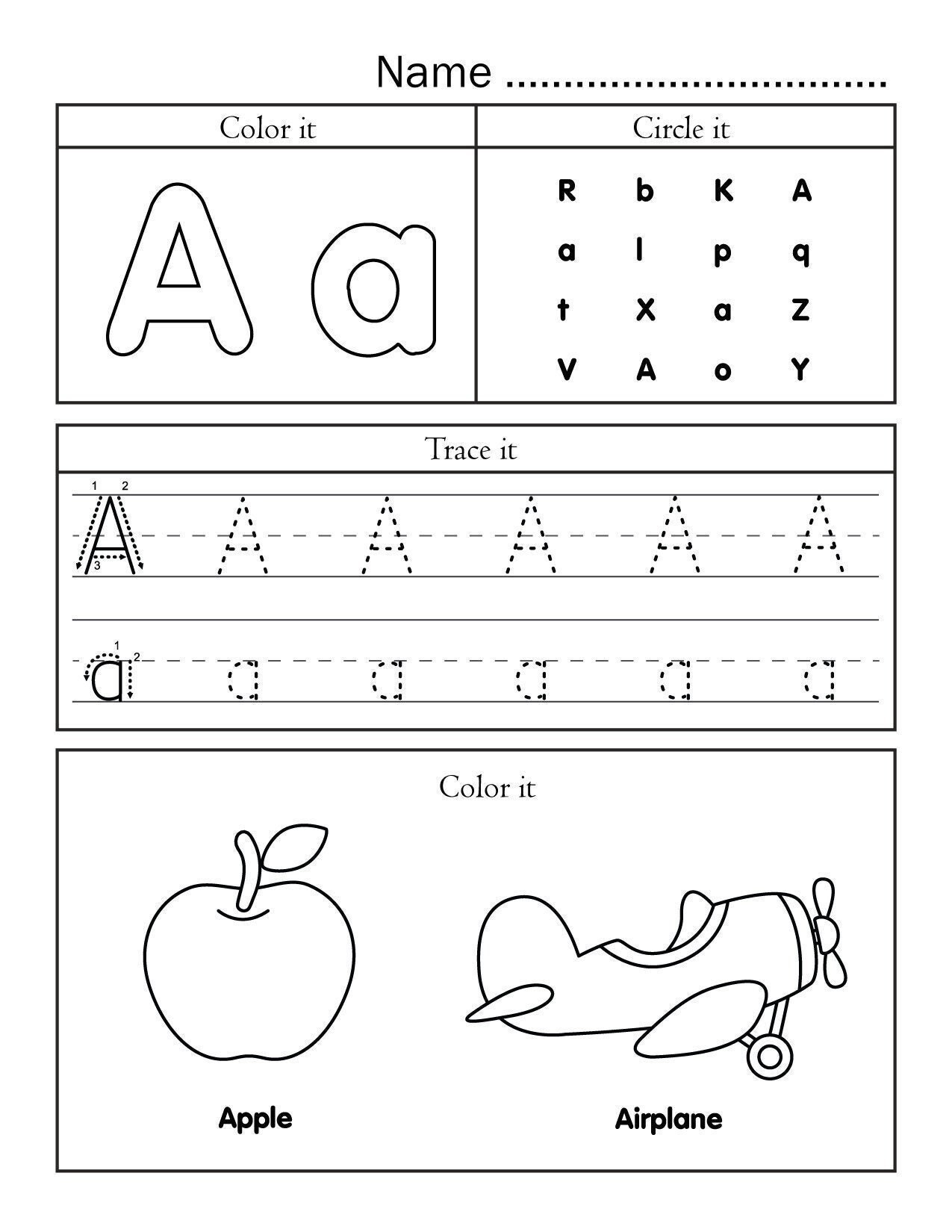 Letter of the Day Worksheets, 26 Printable Alphabet Practice Sheets ...