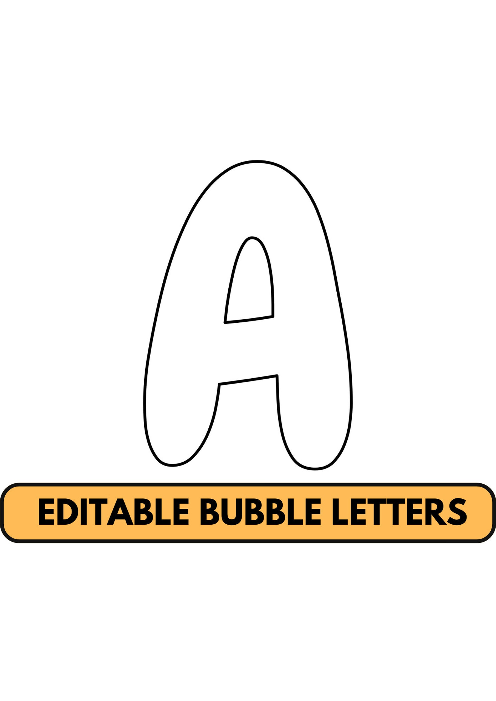 Large Alphabet Bubble Letters for Classroom Editable Size Big Letters ...