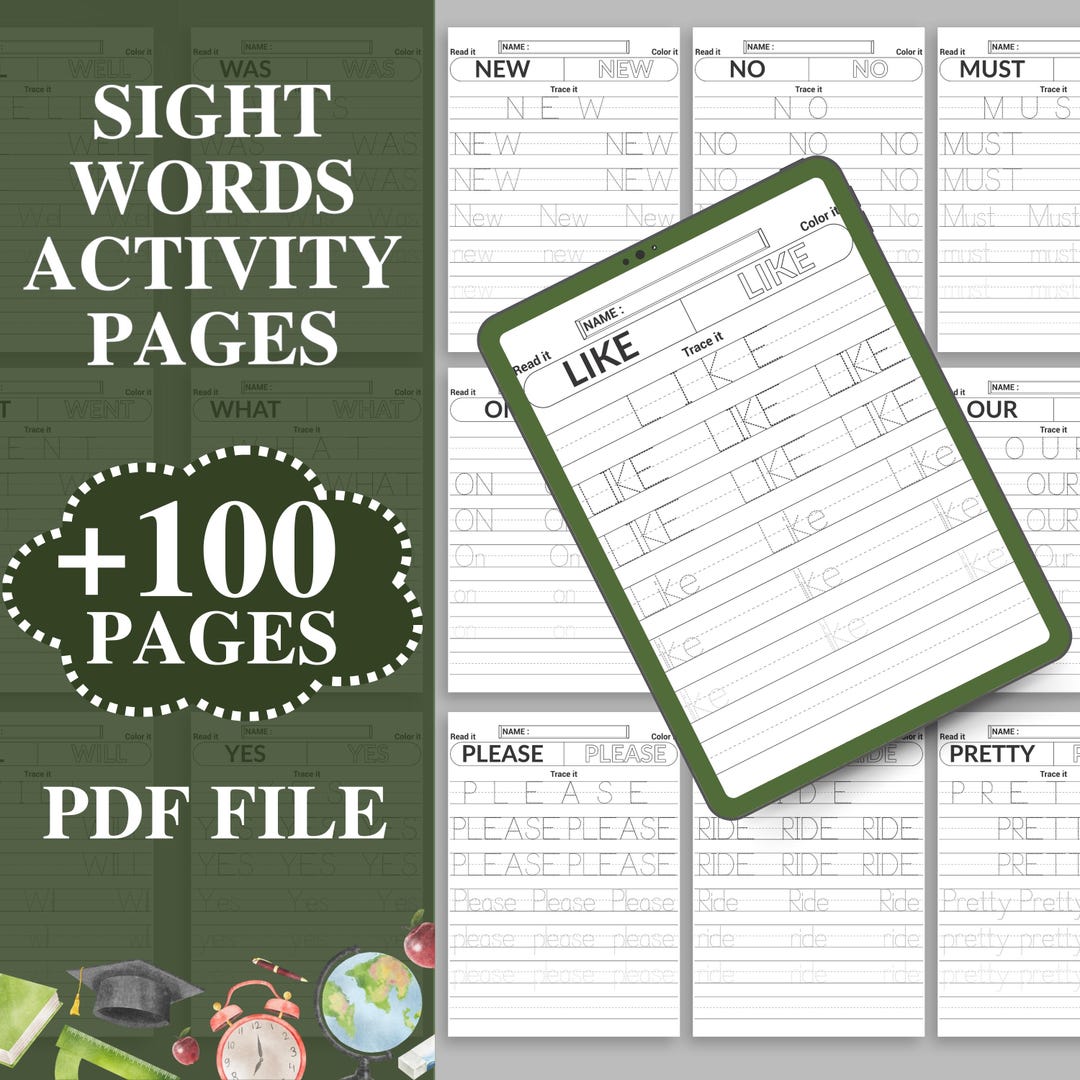 Sight Words Printable, Kindergarten Sight Word Worksheets, Preschool ...