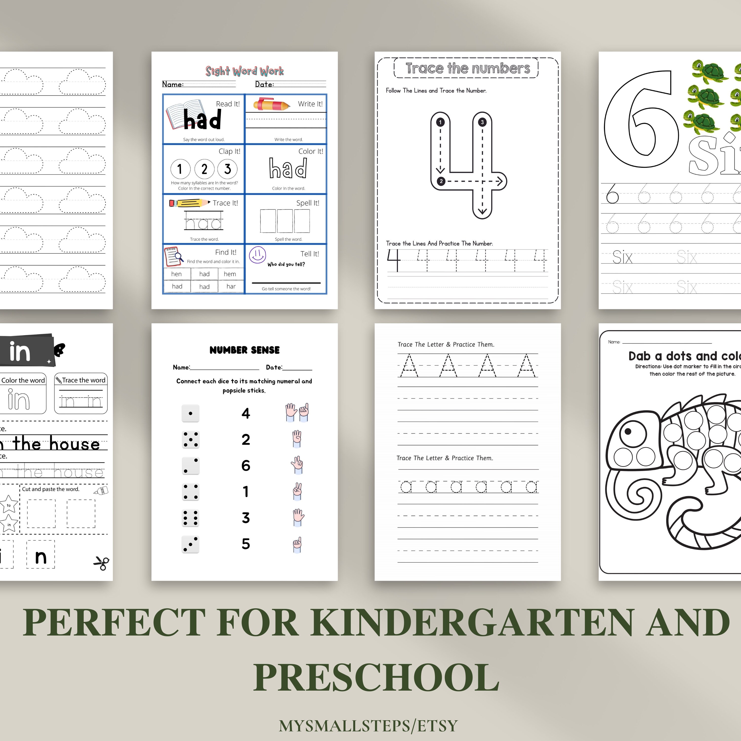 Pre-k Worksheets, Kindergarten Workbook, Learning Binder PDF, Printable ...