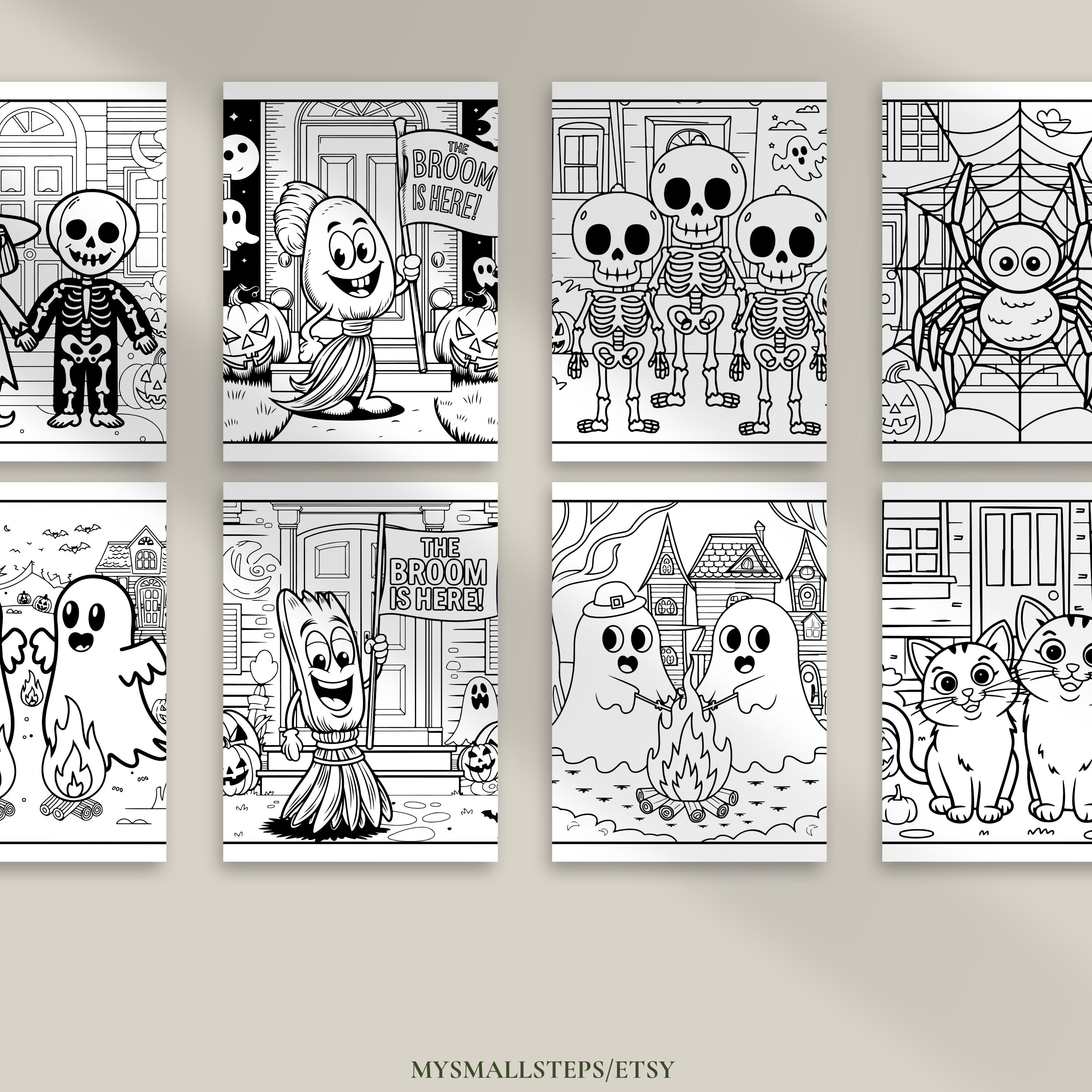 Cozy Halloween Coloring Book, Printable Fall Coloring Pages, Easy ...