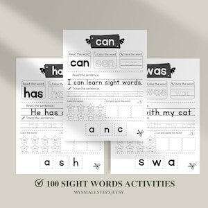 100 Sight Word Practice, Printable Sight Words Worksheets, High ...