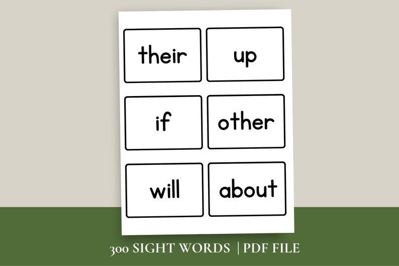 300 Sight Words Flashcards, Printable Kindergarten Words, 1st Grade ...