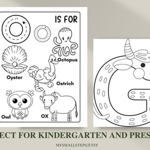 100 Alphabet Coloring Pages, ABC Coloring Book, Kindergarten Worksheets ...
