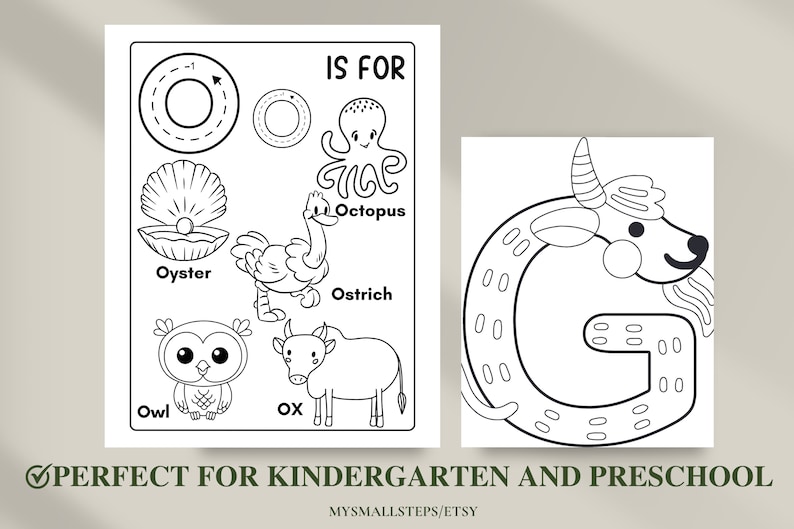100 Alphabet Coloring Pages, ABC Coloring Book, Kindergarten Worksheets ...
