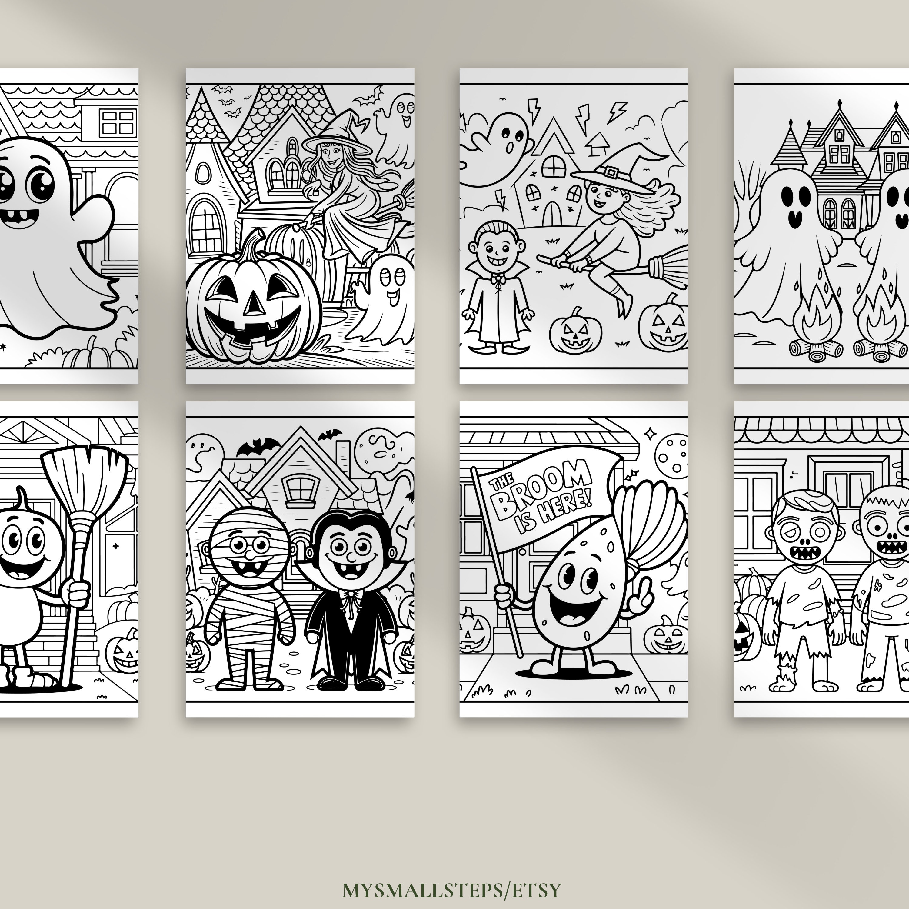 Cozy Halloween Coloring Book, Printable Fall Coloring Pages, Easy ...