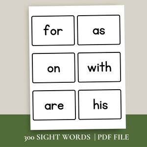 300 Sight Words Flashcards, Printable Kindergarten Words, 1st Grade ...