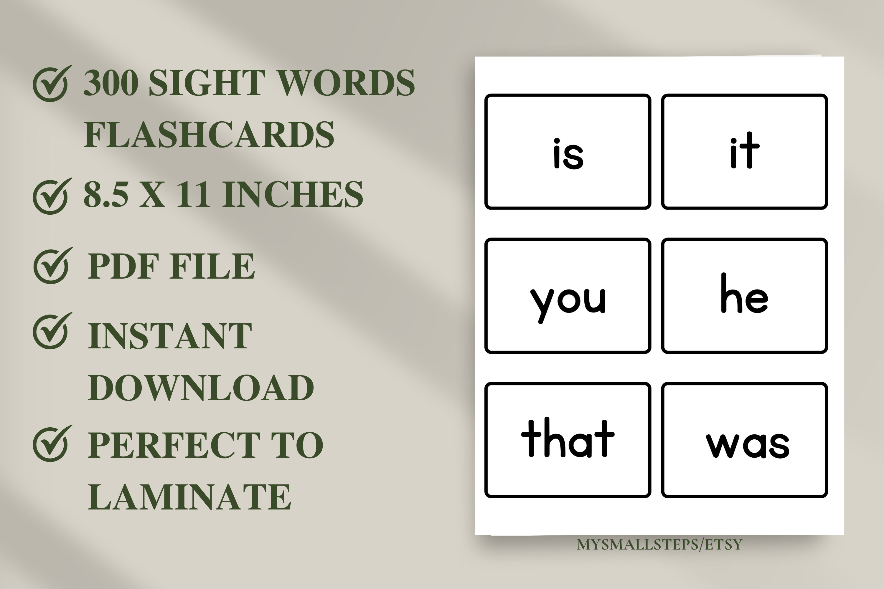 300 Sight Words Flashcards, Printable Kindergarten Words, Preschool ...