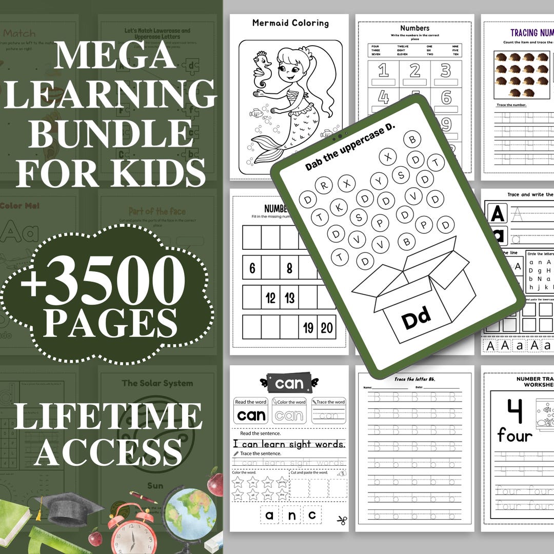 Busy Book Printable, Preschool Worksheets, Kindergarten Learning Bundle ...
