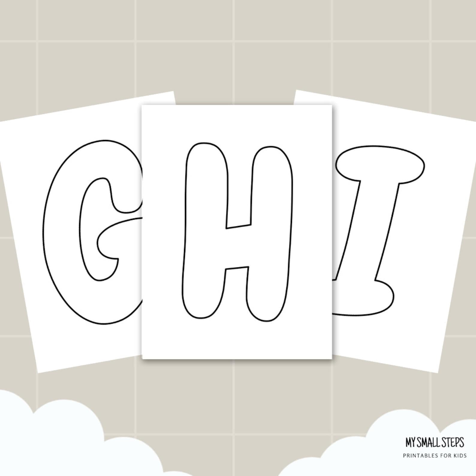 Large Alphabet Bubble Letters for Classroom Big Letters and Numbers ...