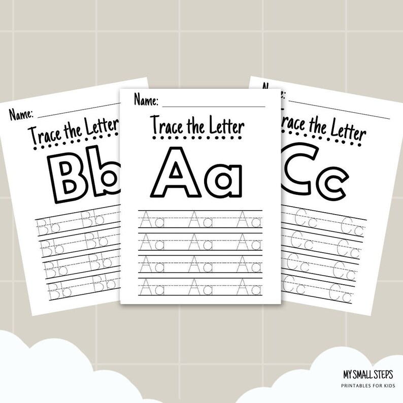 Kindergarten Alphabet Tracing Pages, Uppercase and Lowercase Letters ...