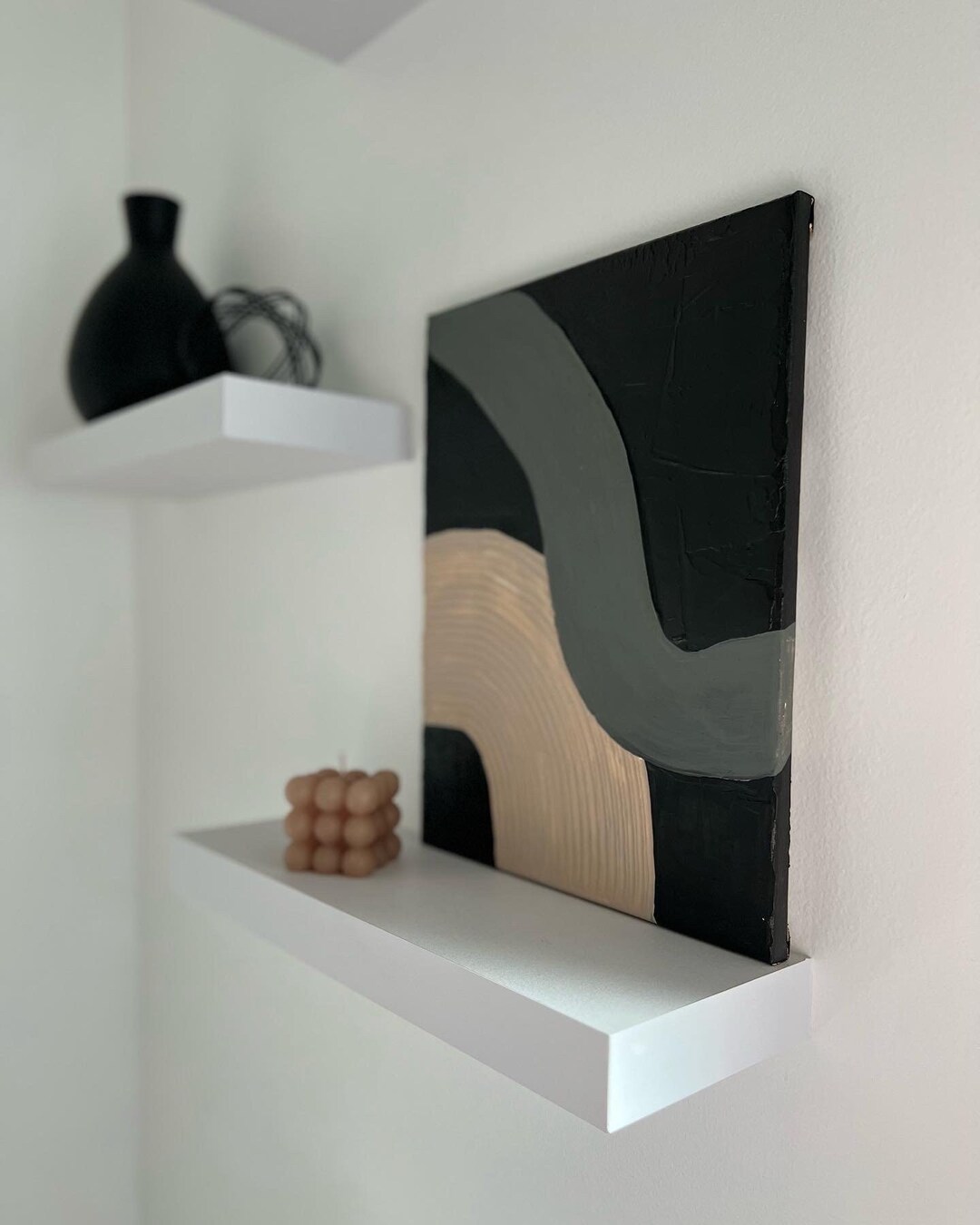 Abstract Plaster Wall Art. Textured Plaster Wall Decor. Minimalist Home ...