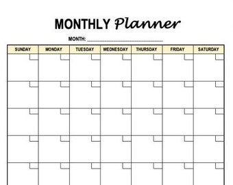 Editable Monthly Planner With Notes Canva Template - Etsy