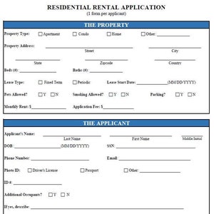 Rental Application in Spanish Template - Etsy