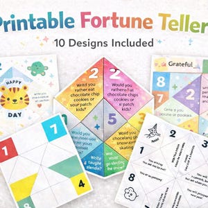 Printable Fortune Teller Bundle for Kids & Adults | Cootie Catcher Game ...