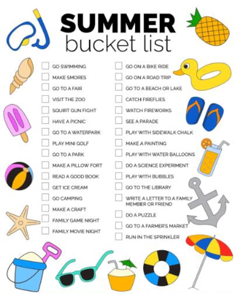 10+ Kid's Summer Activity Pages - Etsy