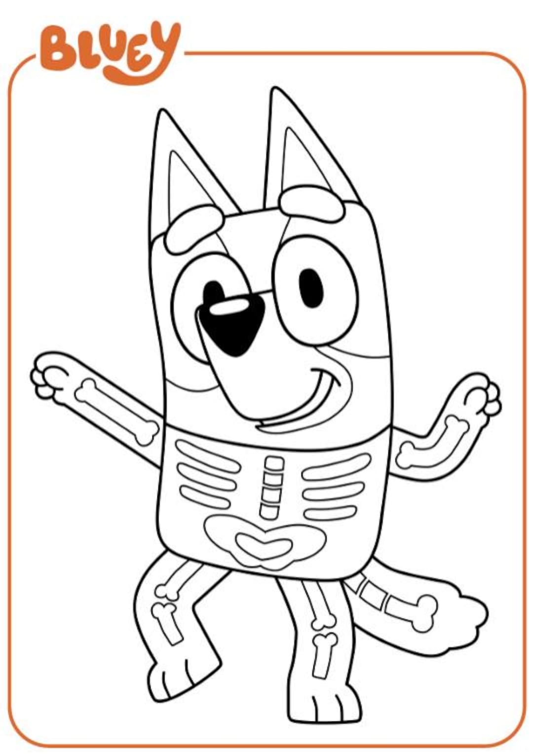 10 Bluey Halloween Coloring Pages - Etsy