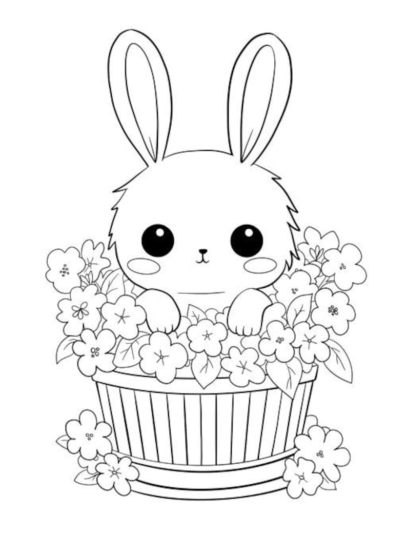 20 Kid's Easter Coloring Pages - Etsy