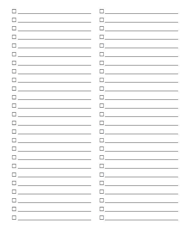 Printable Blank Checklist - Instant Download - Etsy
