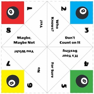 10 Kid's Assorted Fortune Teller (cootie Catcher) Templates - Etsy