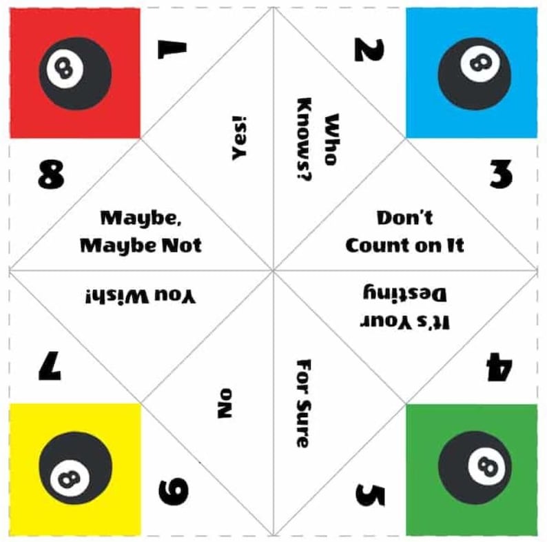 10 Kid's Assorted Fortune Teller (cootie Catcher) Templates - Etsy