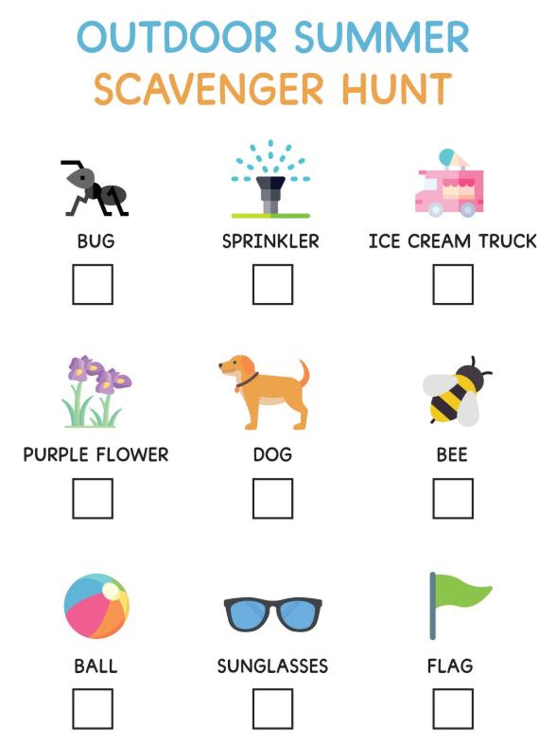 10+ Kid's Summer Activity Pages - Etsy