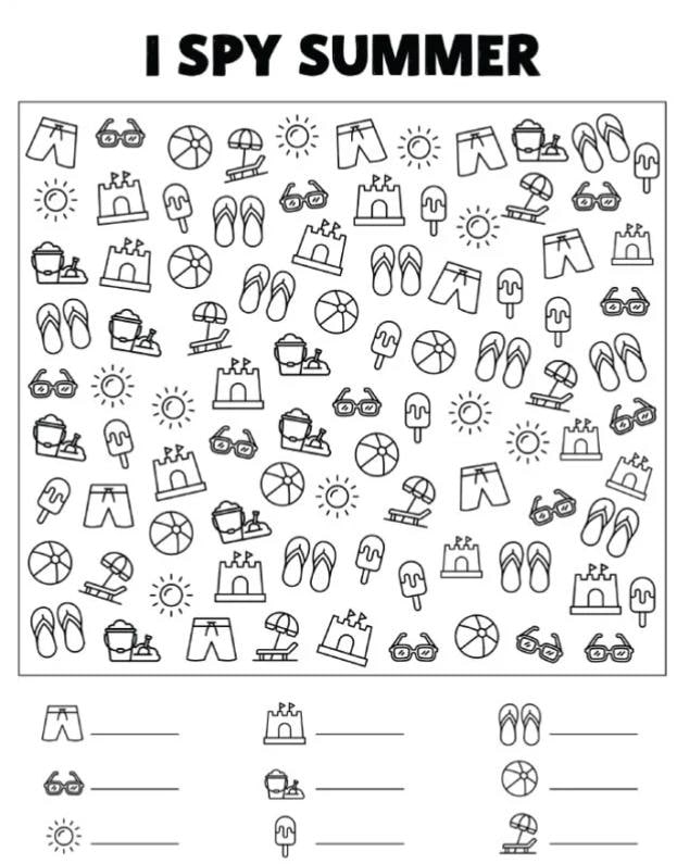 10+ Kid's Summer Activity Pages - Etsy