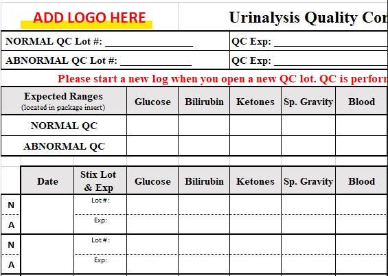 Urinalysis Quality Control Log (template) - Etsy Urinalysis Quality Control Log (template) - Etsy