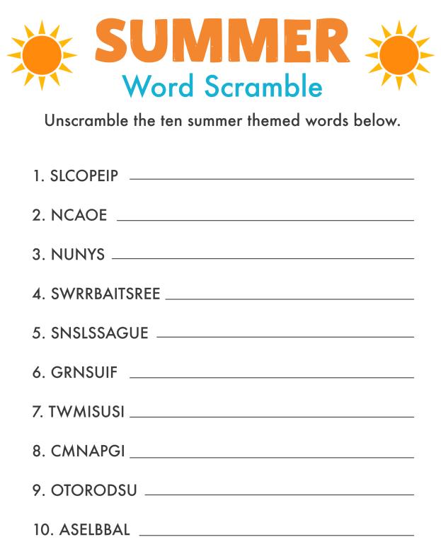 10+ Kid's Summer Activity Pages - Etsy