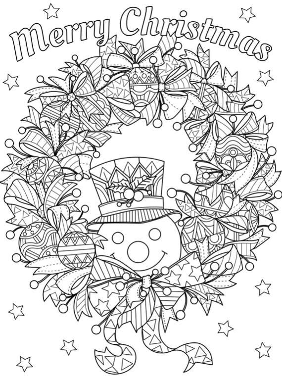 25 Christmas Coloring Pages - Slightly Advanced - Etsy