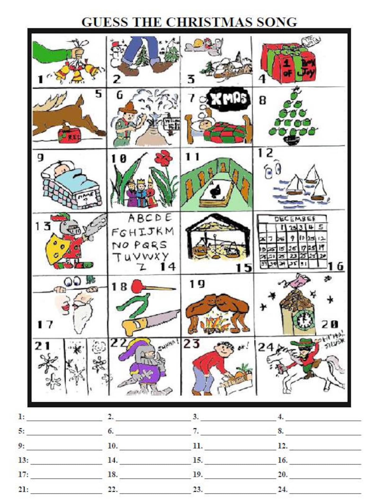 Guess the Christmas Song - Etsy Canada