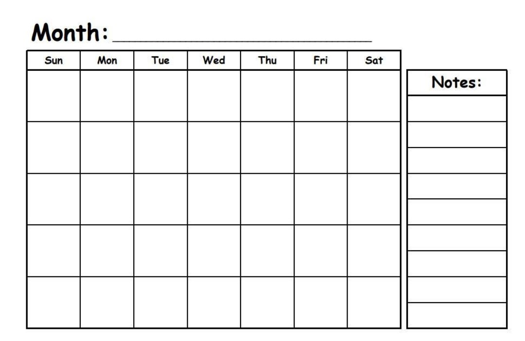 Write-in Monthly Calendar - Etsy