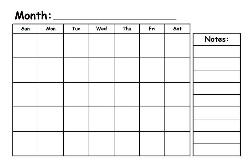 Write-in Monthly Calendar - Etsy