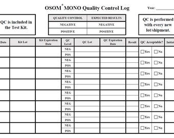 QC - Quality Control Log - Etsy