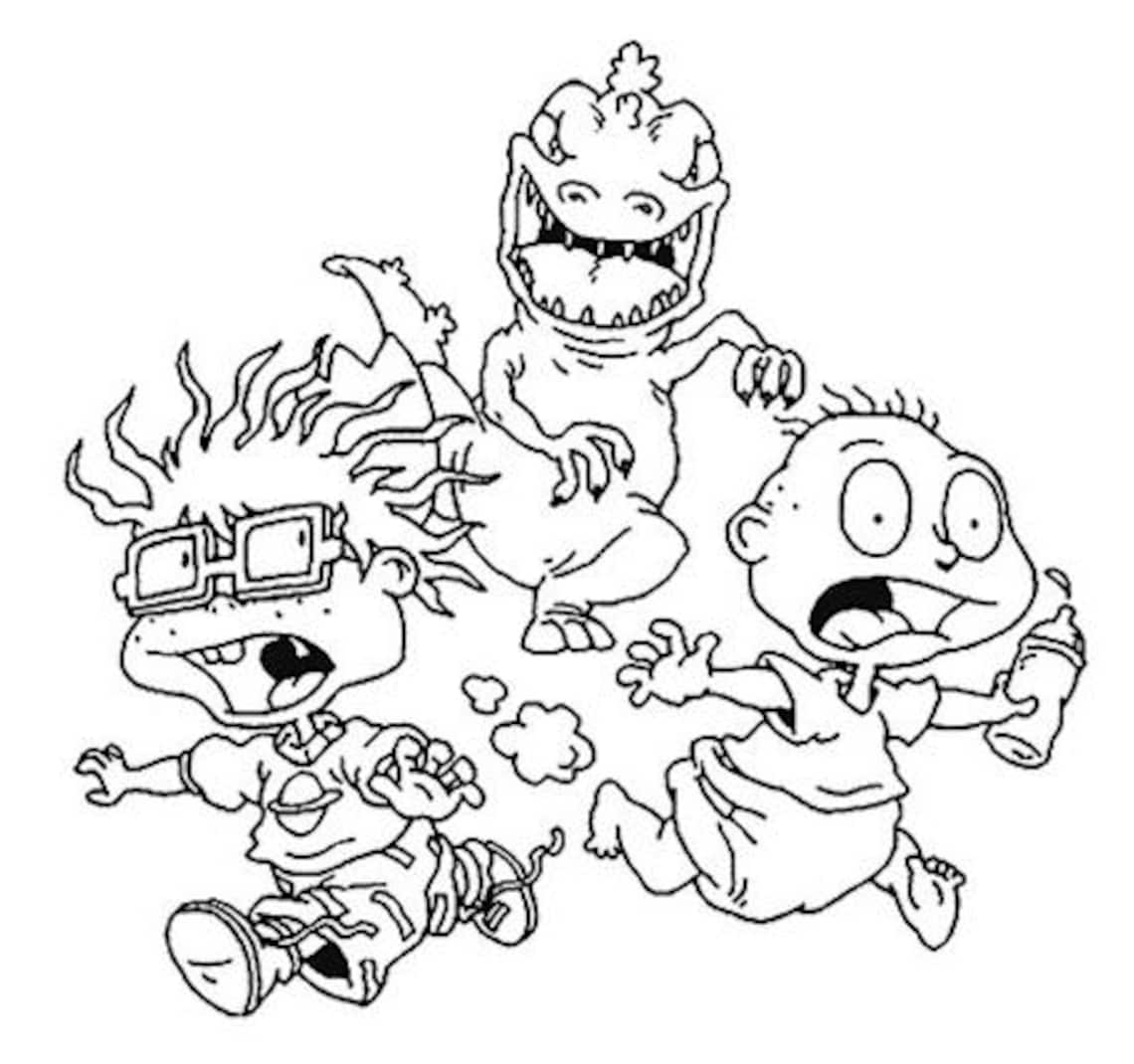 90's Nickelodeon Cartoons Coloring Pages - 11 Printable Pages - Etsy