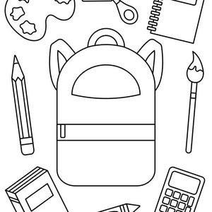 10+ Kid's Back to School Coloring Pages - Etsy