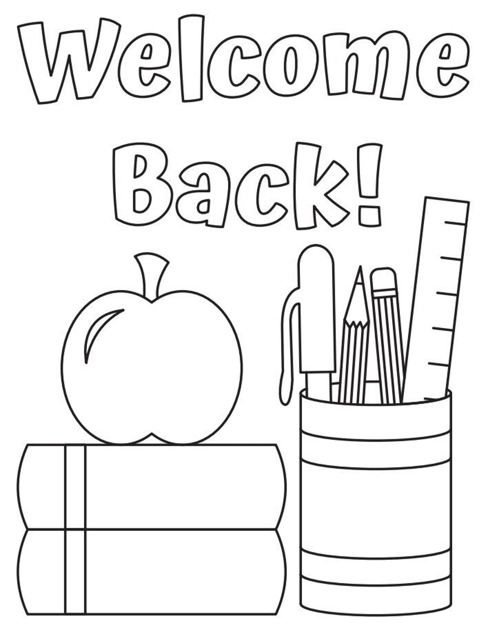 10+ Kid's Back to School Coloring Pages - Etsy