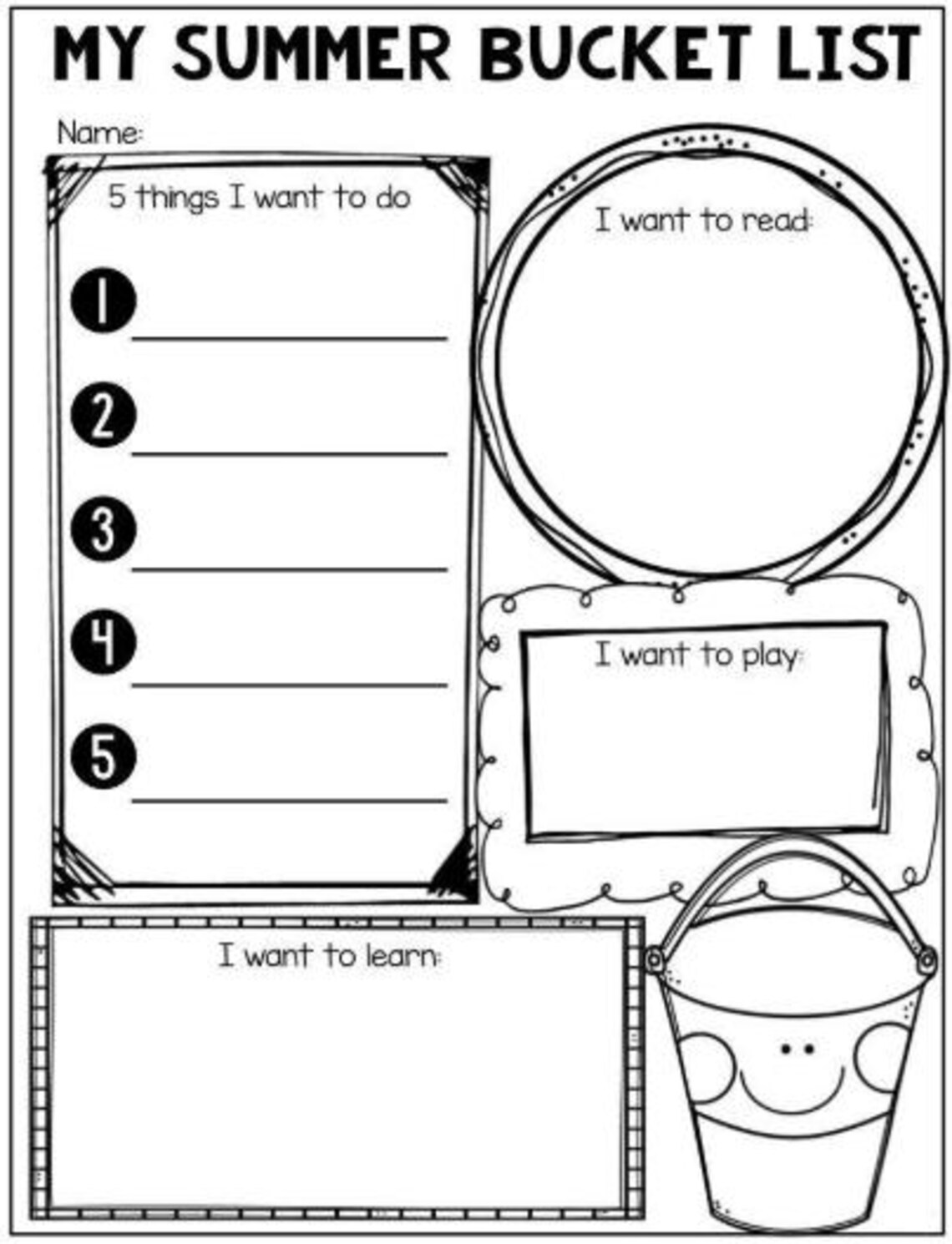 10+ Kid's Summer Activity Pages - Etsy
