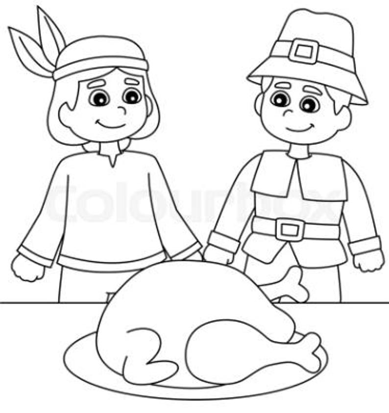 Thanksgiving Coloring Pages, Kids, Printable, Digital Download - Etsy