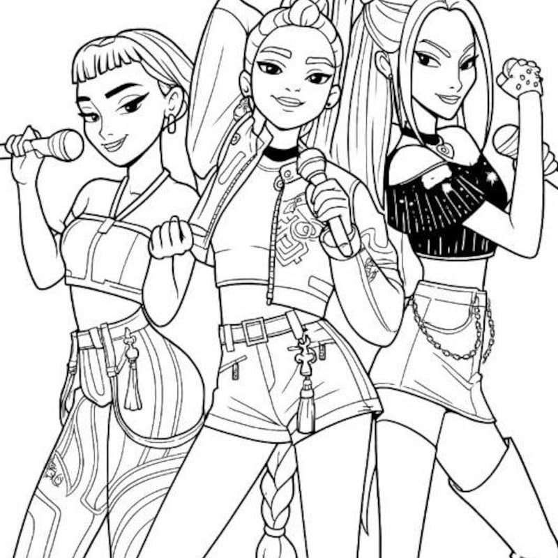 Kpop demon hunter rumi démon coloring pages - Etsy Canada
