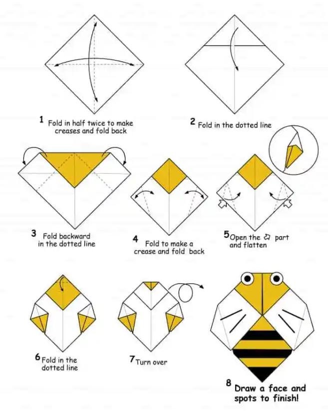 Origami Animals for Kids – 5 Easy Paper Folding Tutorials | Bee Crab ...