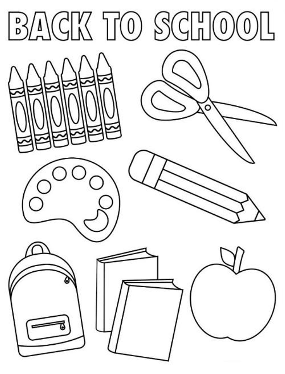 10+ Kid's Back to School Coloring Pages - Etsy