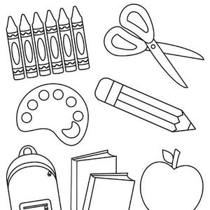 10+ Kid's Back to School Coloring Pages - Etsy