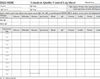 Pregnancy (HCG) Quality Control Log - Template - Etsy