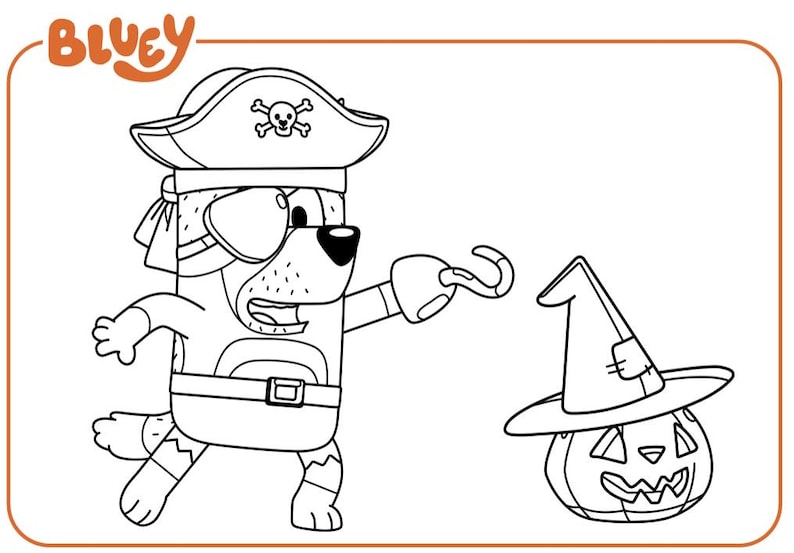 10 Bluey Halloween Coloring Pages - Etsy