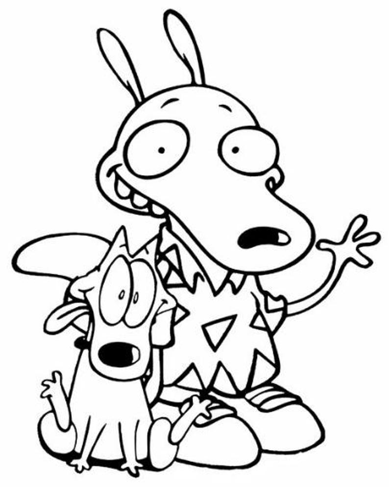 90's Nickelodeon Cartoons Coloring Pages - 11 Printable Pages - Etsy