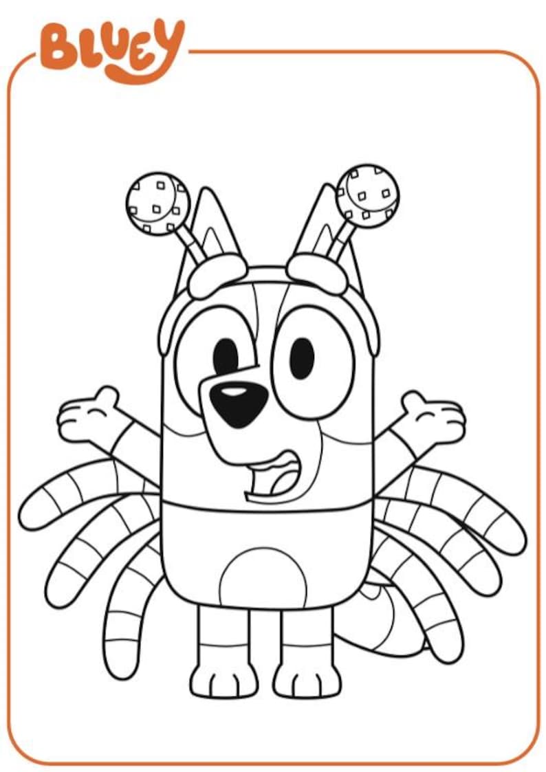 10 Bluey Halloween Coloring Pages - Etsy
