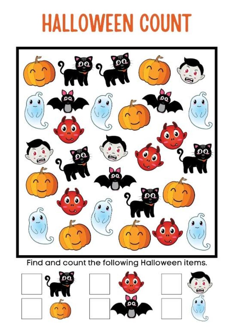 20 Kid's Halloween Activity Pages - Etsy